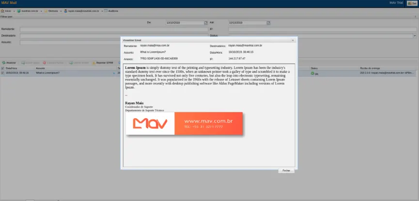 MAV Tecnologia - Hospedagem de e-mails e site
